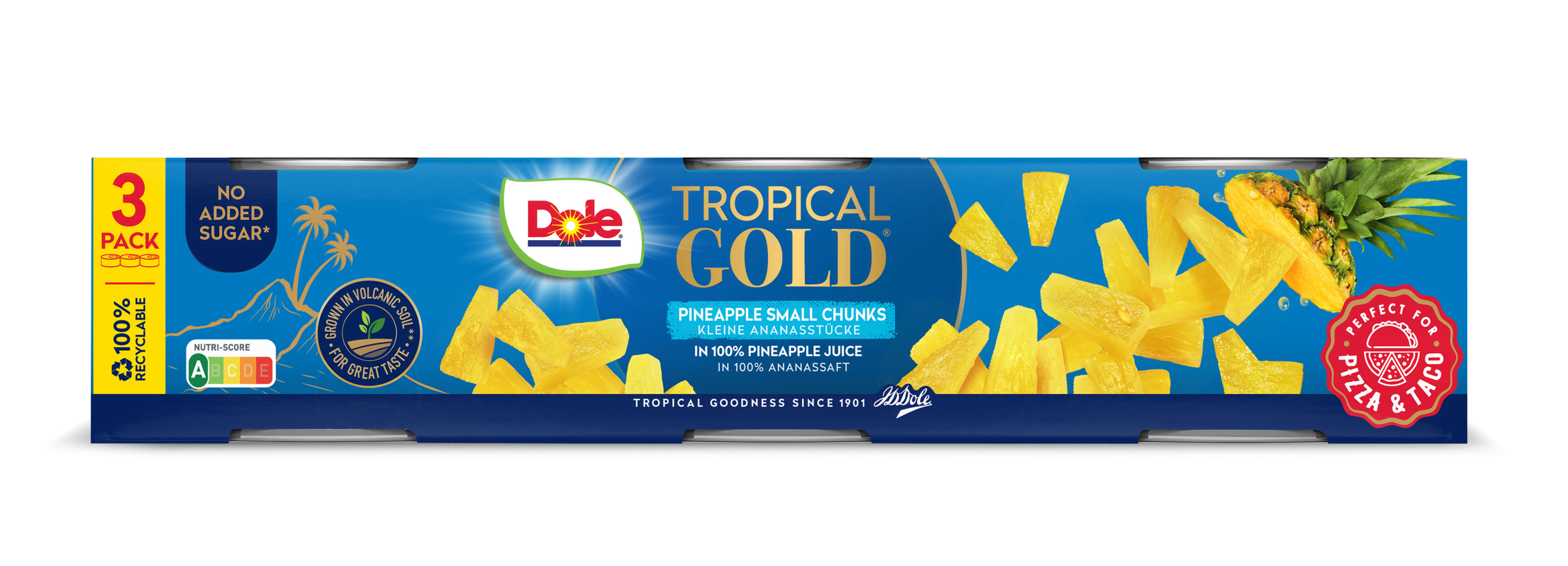 Tropical Gold Kleine Stücke 3x227g - Dole® Sunshine