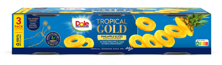DOLE® TROPICAL GOLD ANANAS EN TRANCHES DANS 100% JUS D’ANANAS - 3 x ...